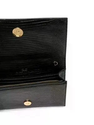 Elisabetta Franchi Lizard-effect Logo-plaque Mini Crossbody Bag
