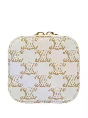 Celine 2023 Mini Triomphe Coated Canvas Vanity Case Satchel