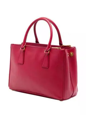 Prada Saffiano Lux Galleria Double Zip Satchel - Red