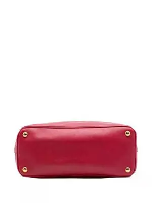 Prada Saffiano Lux Galleria Double Zip Satchel - Red