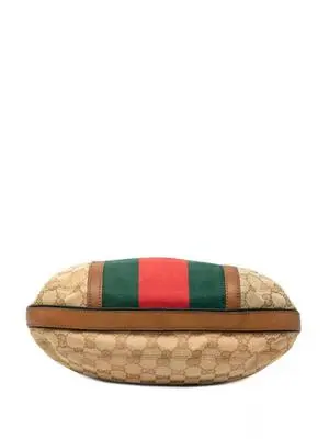 Gucci Gg Canvas Web Rania Drawstring Hobo Bag