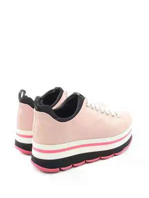 Prada Platform Leather Sneakers