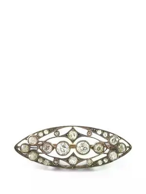 LB EXCLUSIVE Navette-shape Diamond Brooch In 14k Rose Gold
