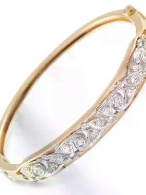 LB EXCLUSIVE LB Exclusive 14K Yellow Gold Diamond Pavé Floral Bracelet
