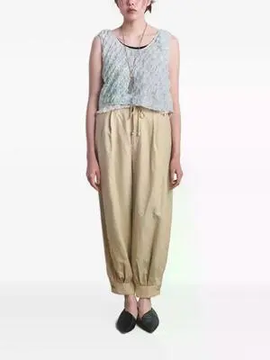 MULLER OF YOSHIOKUBO Sleeveless Lace-trimmed Ruffled Top - Blue
