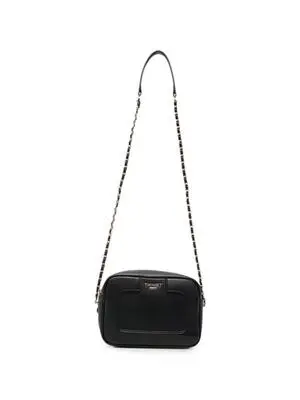 TWINSET Logo Plaque Shoulder Bag - Black