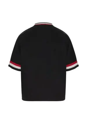 ICECREAM College Logo-print Striped-trim T-shirt - Black