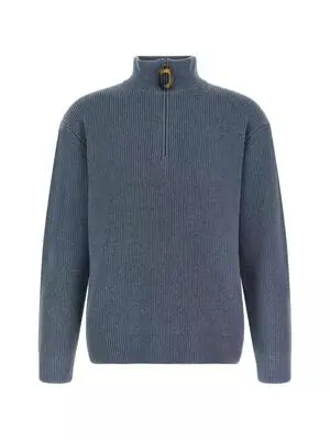 JW Anderson Ribbed-knit Half-zip Sweater - Blue
