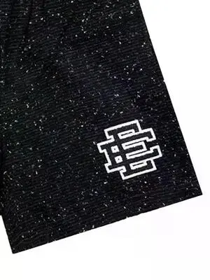ERIC EMANUEL Bouclé Logo-print Shorts - Black