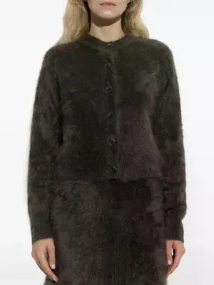 LISA YANG Azalea Brushed-finish Cashmere Cardigan - Green
