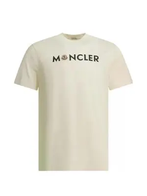 Moncler Logo Cotton T-shirt - Neutrals