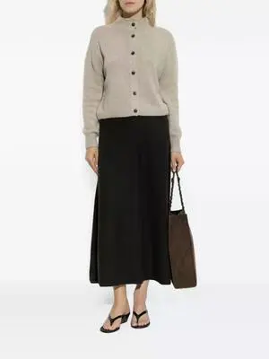 LISA YANG Zirelle High-neck Ribbed Cardigan - Neutrals