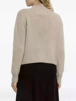 LISA YANG Zirelle High-neck Ribbed Cardigan - Neutrals