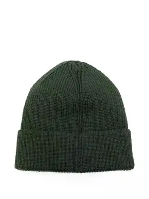 The North Face Logo-patch Ribbed-knit Beanie Hat - Green