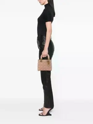 Dior Lambskin Cannage Studded Lady Satchel - Pink
