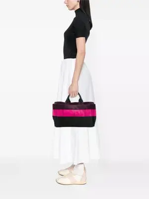Prada 2010-2026 Large Striped Canvas Canapa Tote Satchel