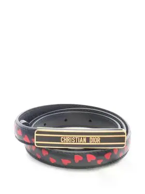 Dior Heart-print Logo Plaque Belt - Blue