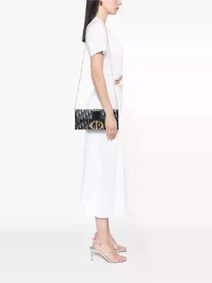 Dior Oblique Canvas 30 Montaigne Clutch With Chain - Blue