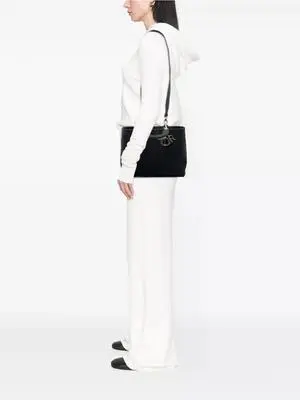 Dior Embroidered Canvas Cannage Lady D Lite Satchel - Black