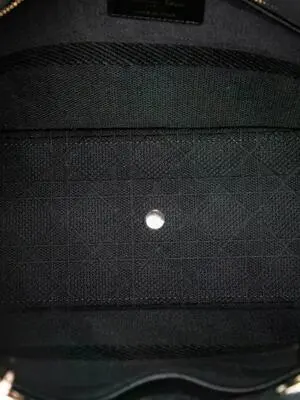 Dior Embroidered Canvas Cannage Lady D Lite Satchel - Black