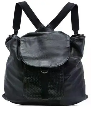 Bottega Veneta Intrecciato Trimmed Leather Drawstring Backpack
