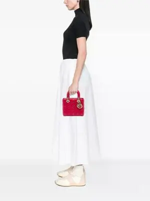 Dior Small Lambskin Lady Satchel - Red