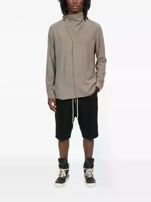 Rick Owens Asymmetric-front Long-sleeve Shirt