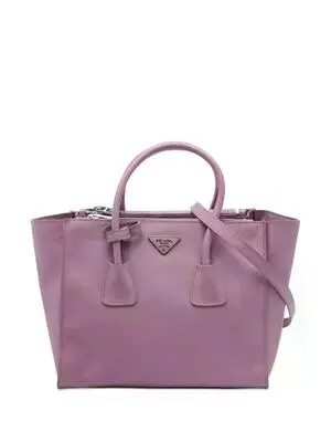 Prada 2010-2026 Medium Saffiano Twin Pocket Satchel - Purple