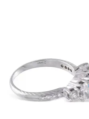 LB EXCLUSIVE 1.09 Carat Sapphire And 0.80 Carat Diamond Ring In 14k White Gold