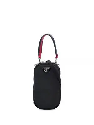 Prada 2000-2013 Mini Tessuto Pocket Cargo Phone Holder Satchel - Black