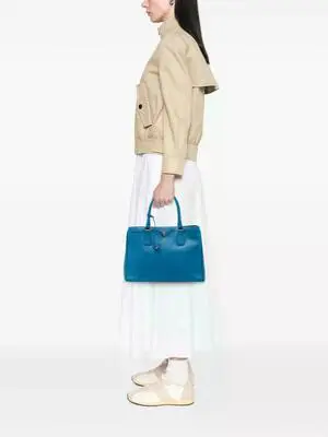 Prada 2010-2026 Medium Saffiano Lux Galleria Satchel - Blue