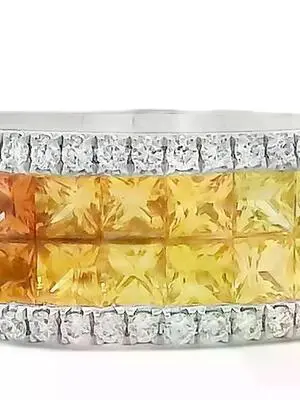 LISA NIK Rainbow Sapphire And Diamond Ring