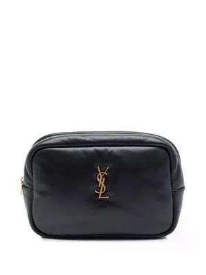 Saint Laurent 2023 Small Padded Lambskin Monogram Calypso Cosmetic Pouch