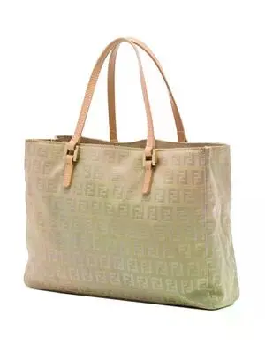 Fendi Zucchino Canvas Shopping Tote Bag - Neutrals