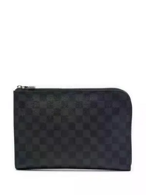LOUIS VUITTON Damier Graphite Pochette Jour Clutch Bag - Black