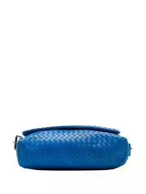 Bottega Veneta 2012-2026 Nappa Intrecciato Flap Crossbody Bag - Blue