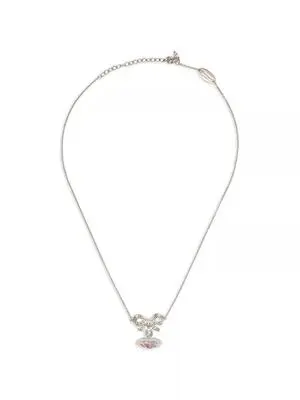 VIVIENNE WESTWOOD Octavie Bow Necklace With Crystal Embellishments - Silver