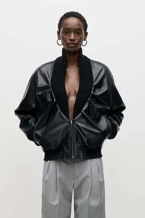 Victoria Beckham Zana Bomber Jacket - Black