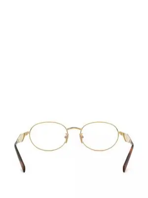 Prada Logo-plaque Oval-frame Glasses