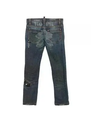 Dsquared2 2000s Graphic Print Straight Leg Jeans