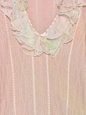 John Galliano Ruffled V-neck Sweater