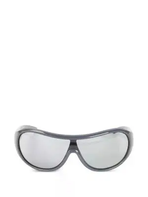 Miu Miu Logo Debossed Sunglasses - Grey
