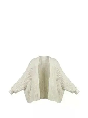 Balmain Batwing Sleeve Chunky-knit Cardigan - Neutrals