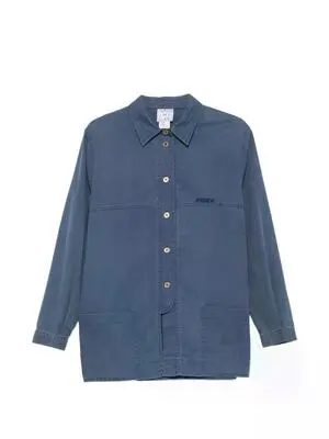 Fendi 1980s Logo-embroidered Shirt - Blue