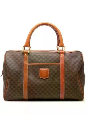 Celine Macadam Coated Canvas Boston Bag - Brown