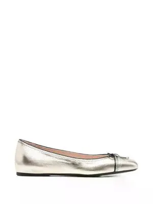 Valentino Garavani Vlogo Leather Ballet Flats - Gold