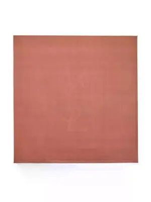 Saint Laurent Cassandre Square Scarf In Silk Charmeuse - Brown