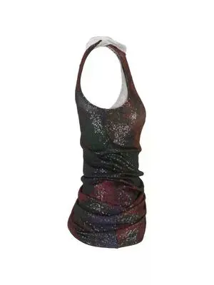 MAISON MARGIELA Sleeveless Printed Draped Sequined Top - Grey