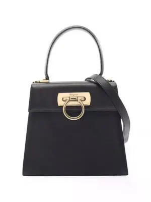 FERRAGAMO 2000s Gancini Flip-lock Tote Bag - Black