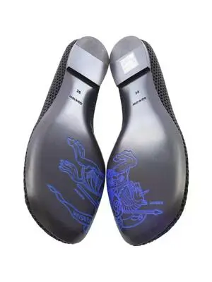 Burberry Mesh Embroidered Ballet Flats - Black